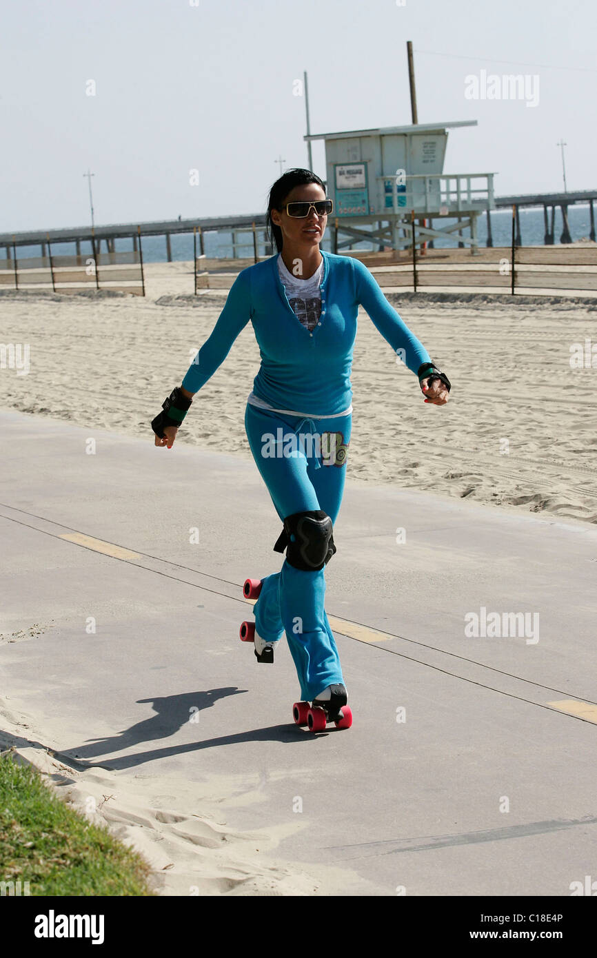 Jordan, aka Katie Price at Venice Bike & Skates Los Angeles, California ...
