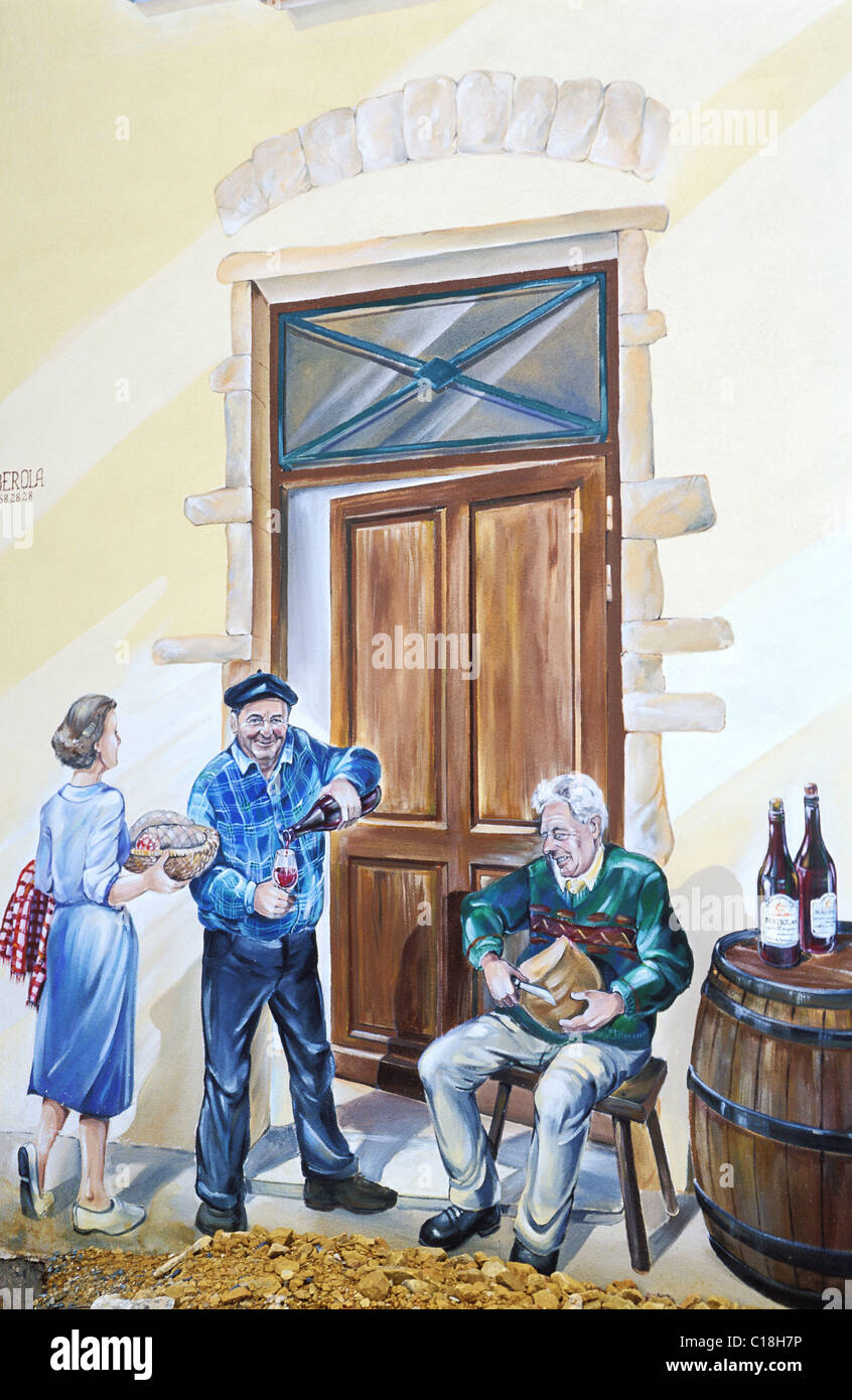 France, Rhone, Beaujolais region, fresco in Marcy Stock Photo - Alamy