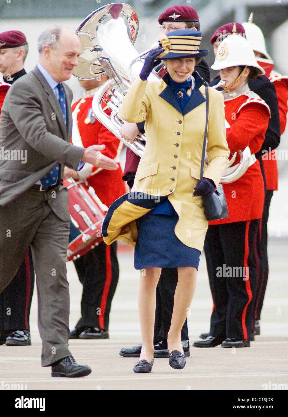 HRH The Princess Royal, Princess Anne Arrives at Gibraltar airport on ...