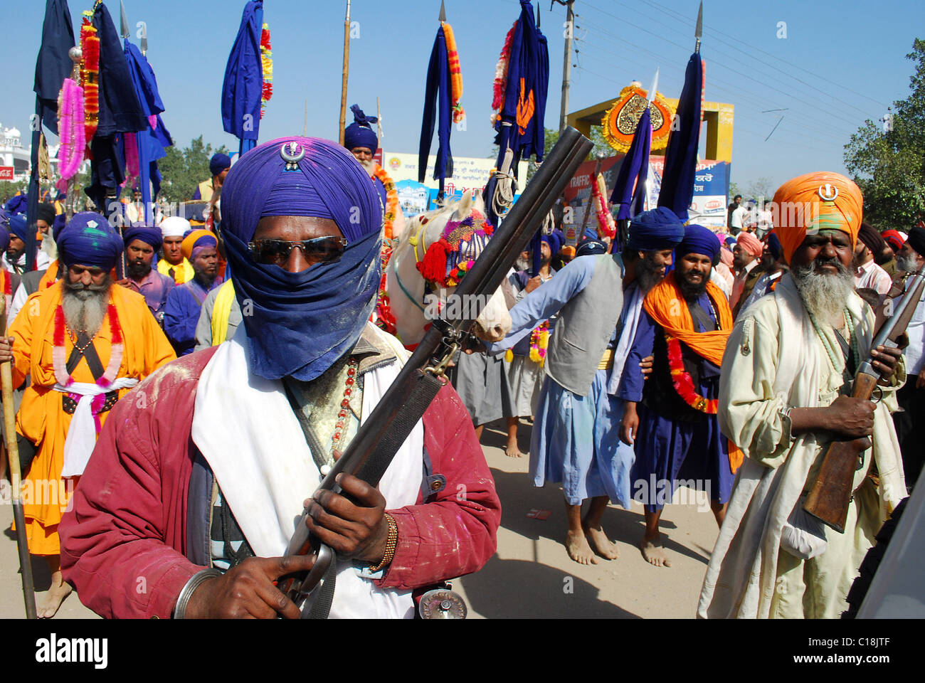 Sikhs gather in Anandpur Sahib, India, during the celebration of Hola ...