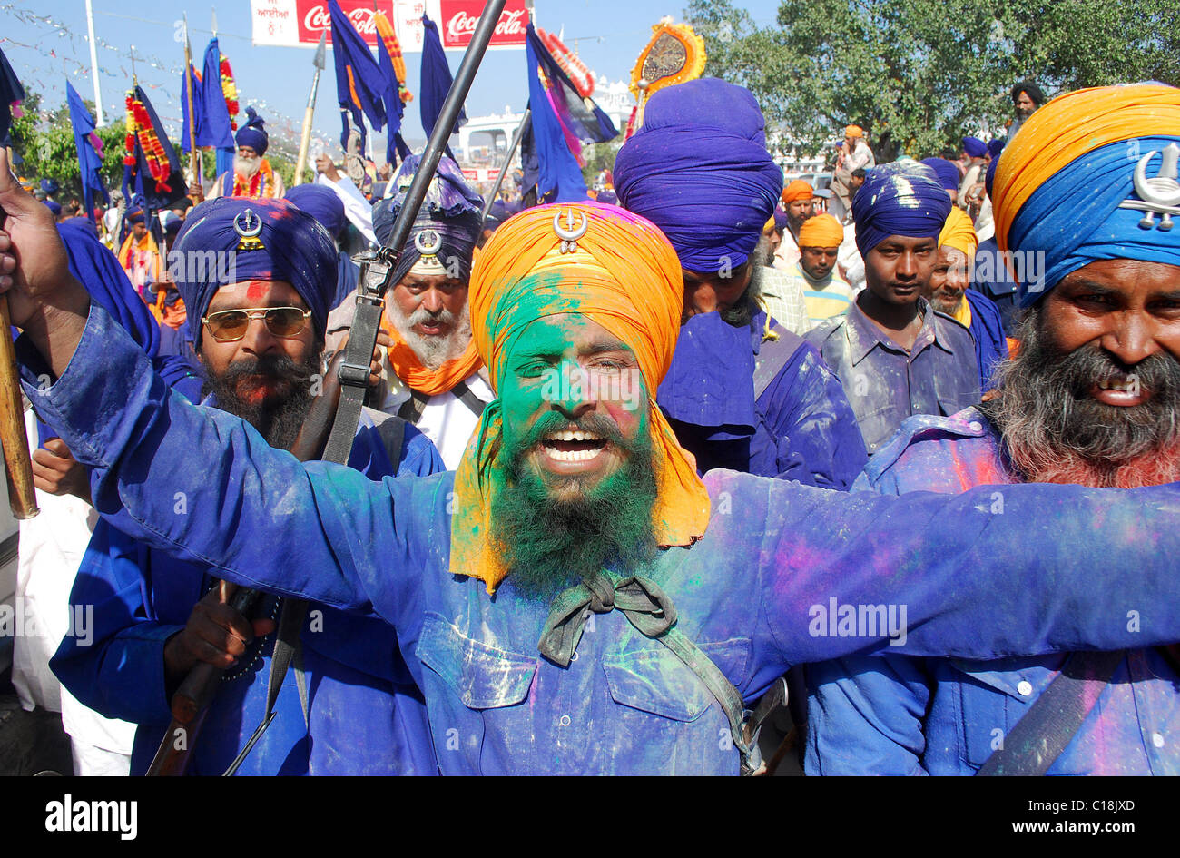 Sikhs gather in Anandpur Sahib, India, during the celebration of Hola ...