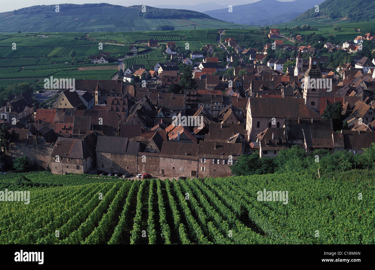 France Haut Rhin the Alsace Wine Route Riquewihr village labelled Les ...