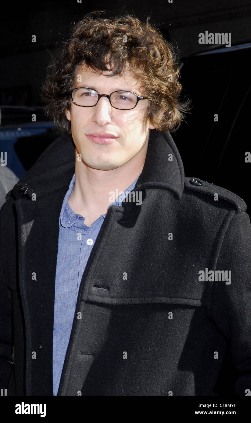 Andy Samberg outside the Ed Sullivan Theater for 'The Late Show with ...
