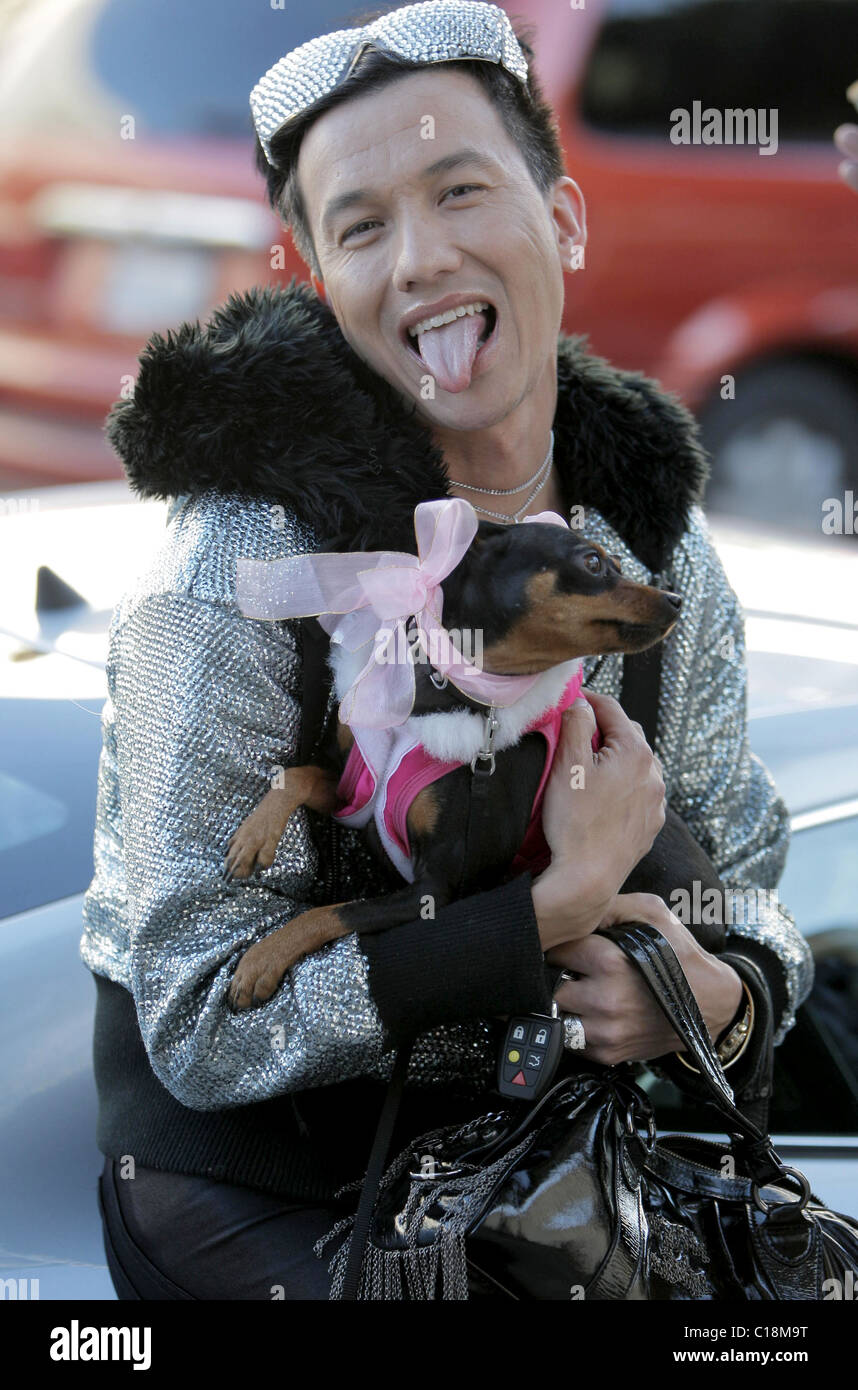 Bobby Trendy out and about on Robertson Boulevard with his dog. London ...