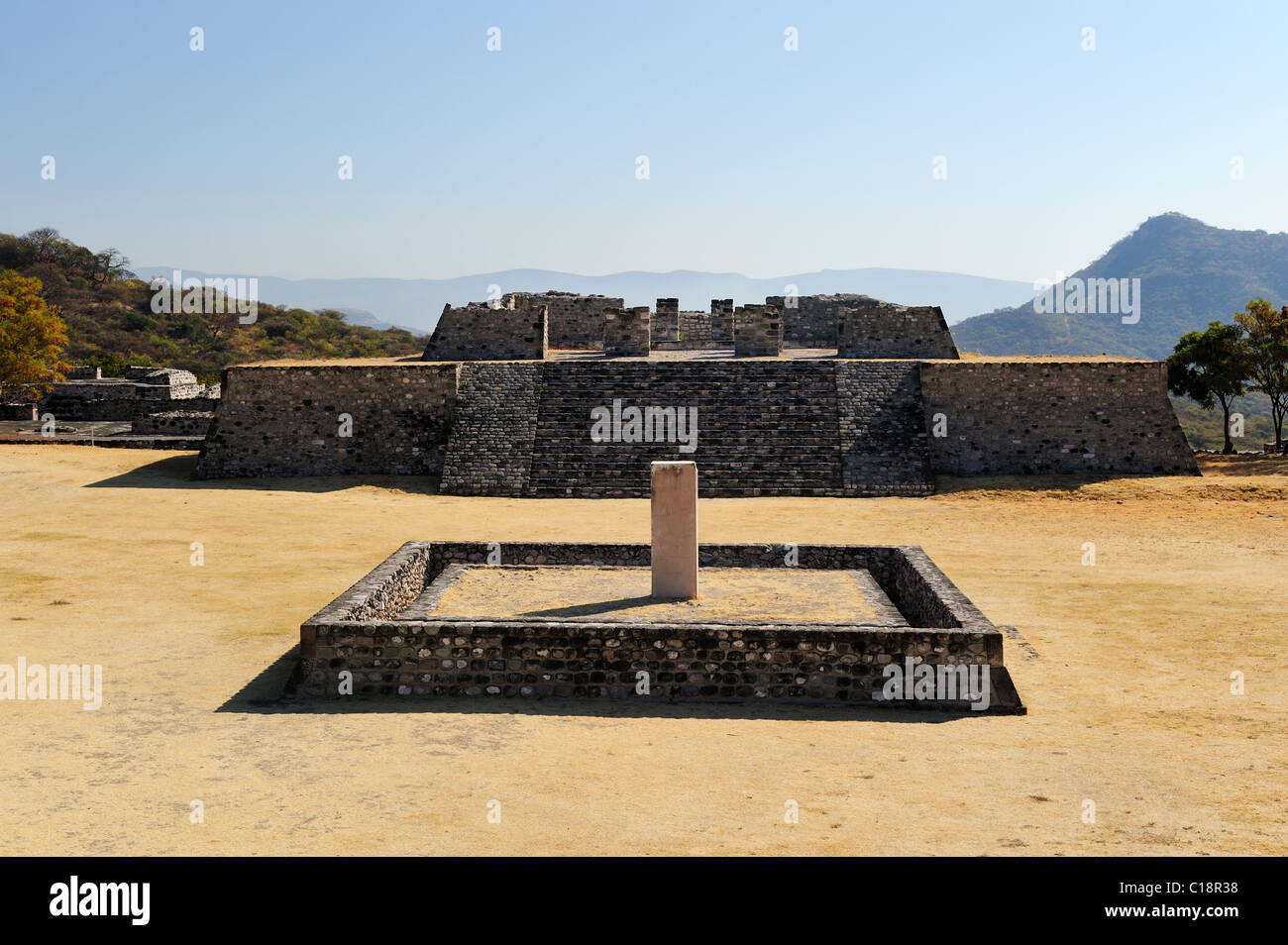 Plaza of the Two-Glyph Stela with eastern platform and temple in ...
