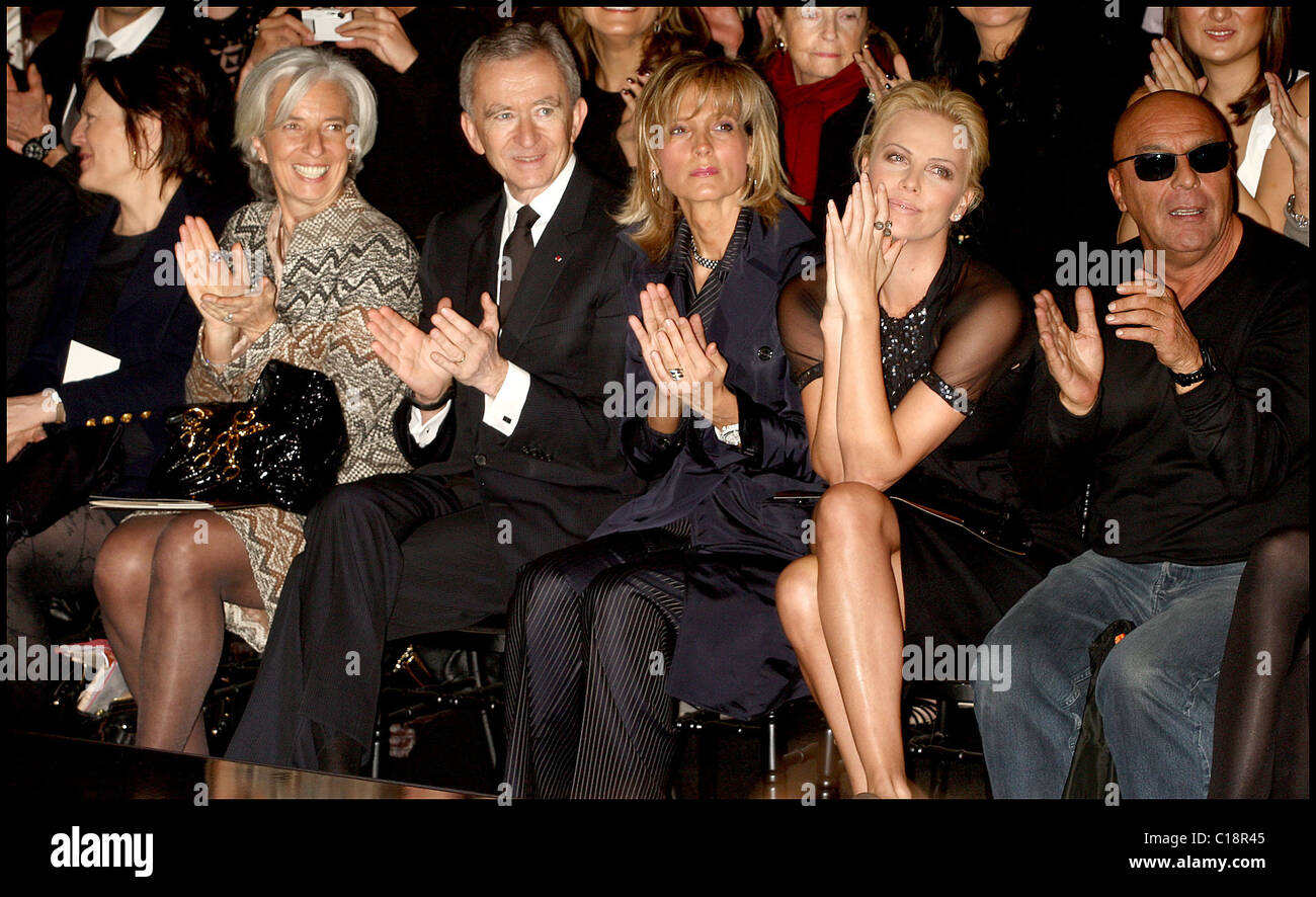 Chrisitne Lagarde, Helene Arnault, Bernard Arnault and Charlize Theron ...