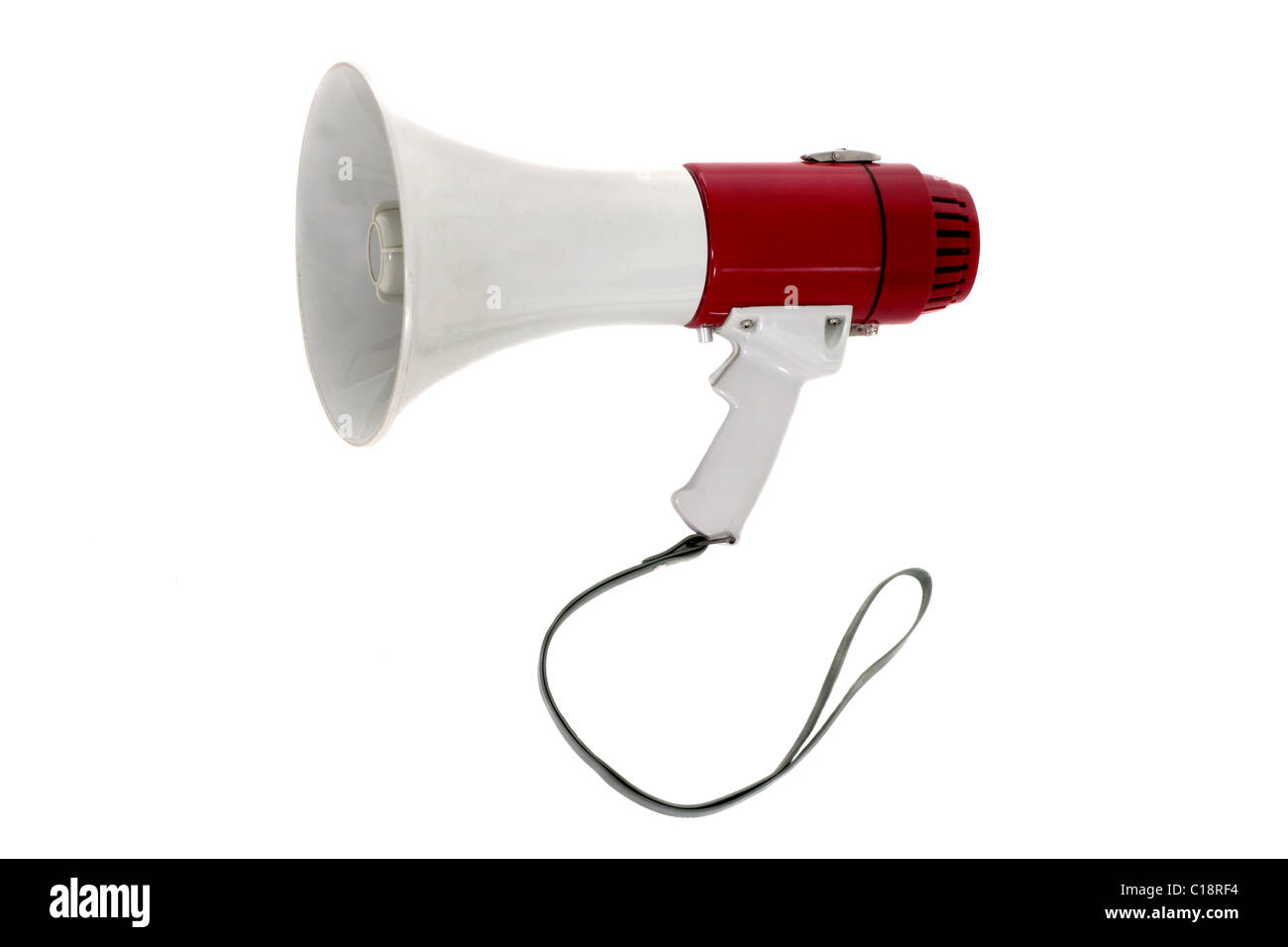 A powerful portable public address megaphone or bullhorn Stock Photo ...