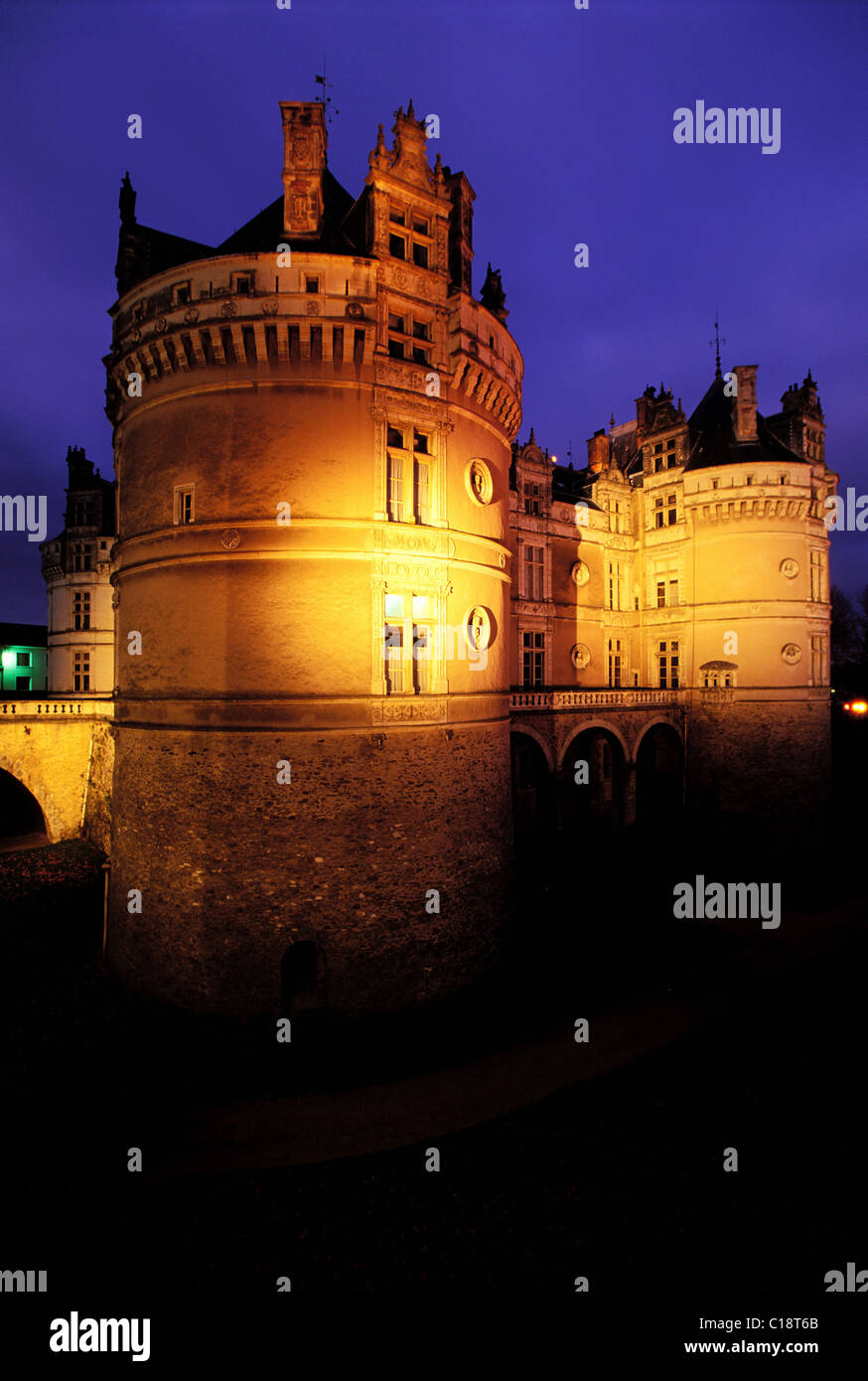 France, Sarthe, castle of Lude by night Stock Photo - Alamy