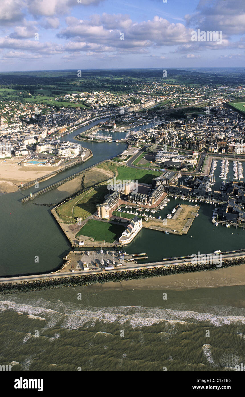 France, Calvados, Pays d'Auge, Deauville and Trouville, mouth of ...