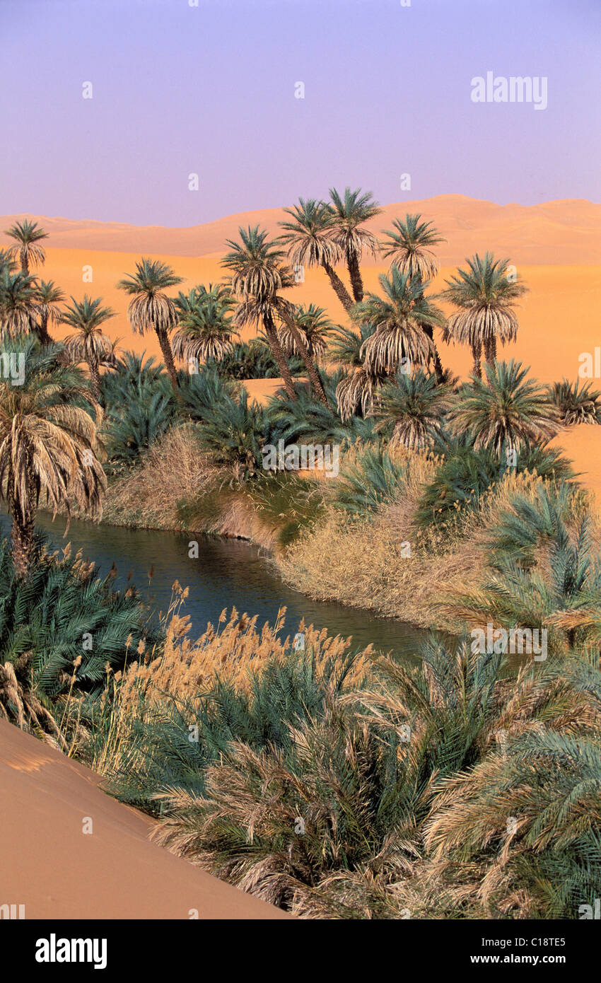 Libya, region of the desert, the Fezzan (Sahara), Erg Ubari, Lake of ...