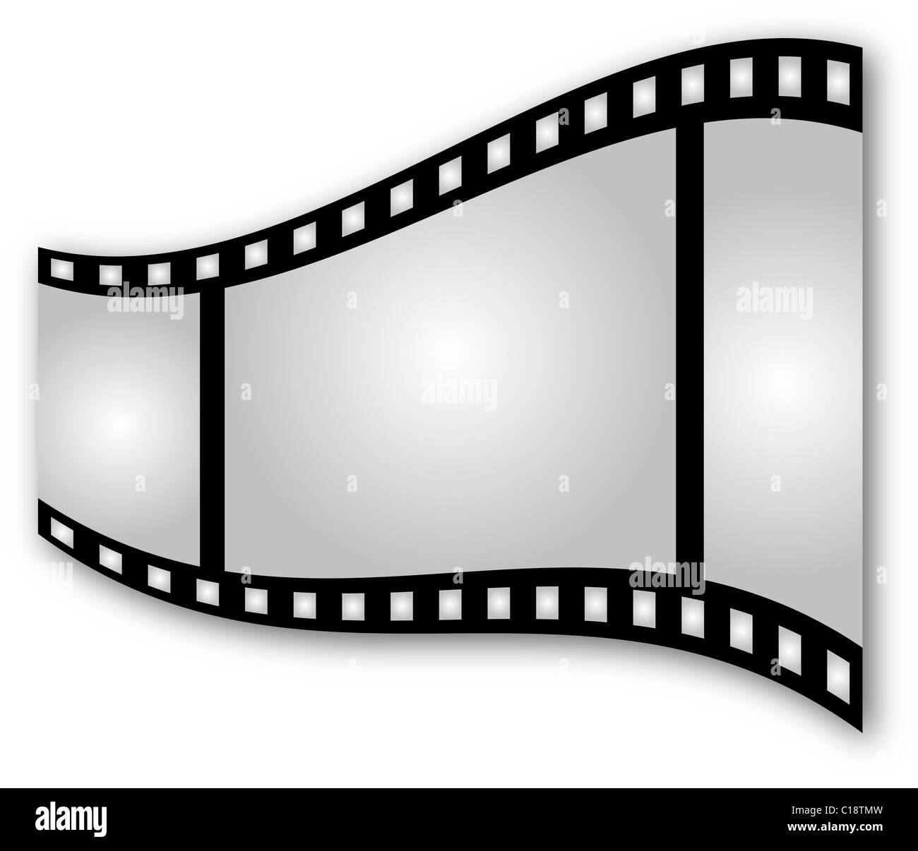 Curved film strip on white background Stock Photo - Alamy