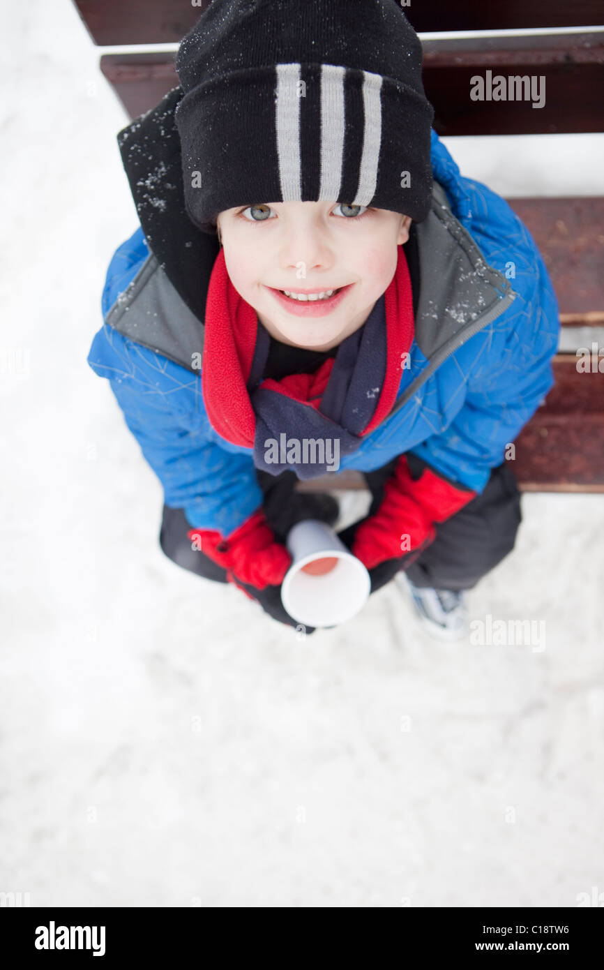 Full length boy winter coat hi-res stock photography and images - Alamy