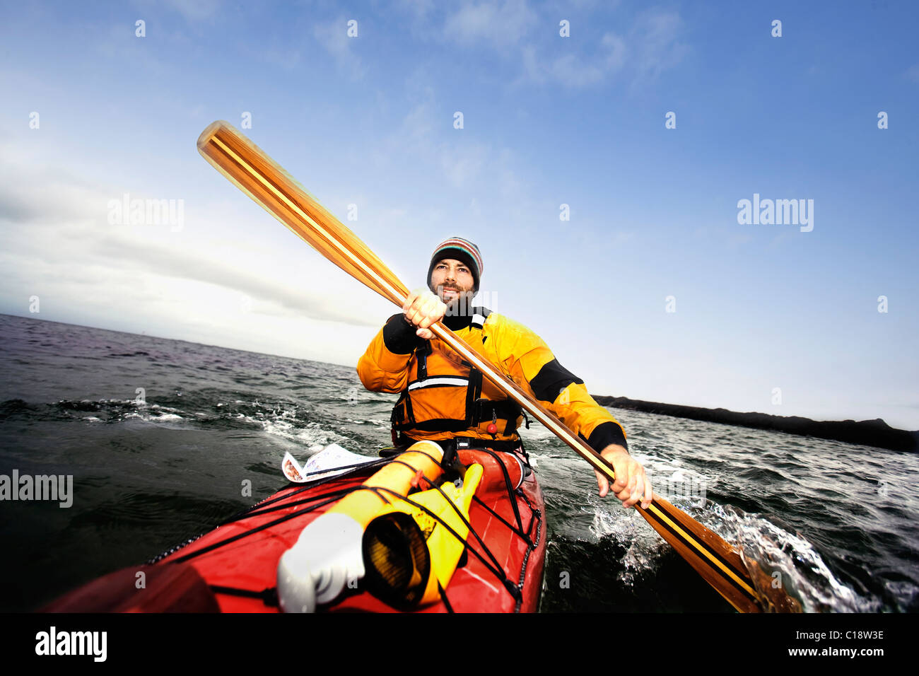 Kayaker on see Stock Photo - Alamy