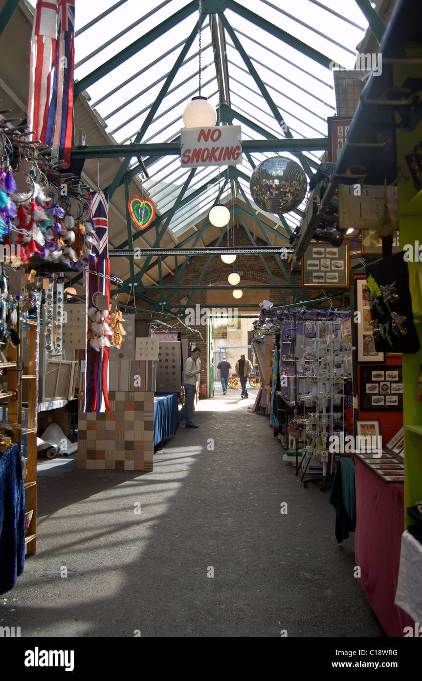 The indoor market at Abbey Mills, Merton, London Stock Photo - Alamy