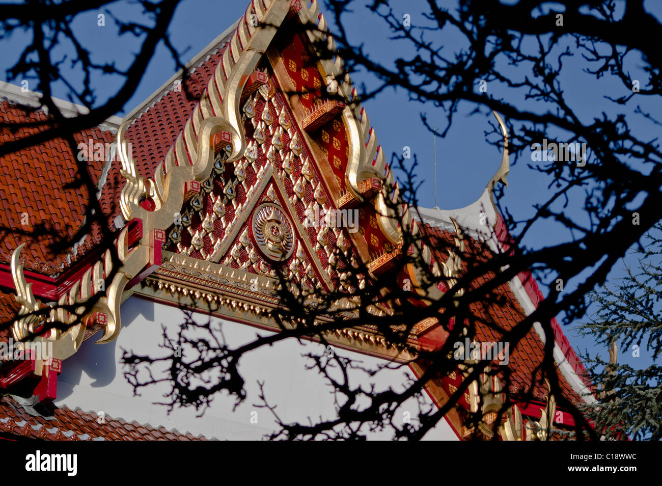 A view of Buddhapadipa Temple, Wimbledon Stock Photo - Alamy