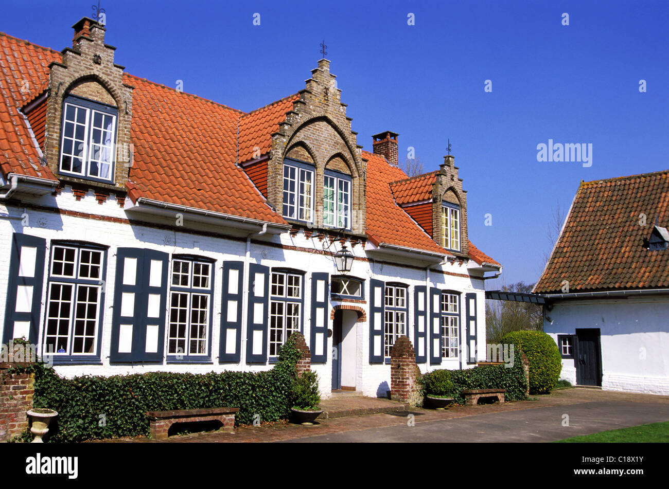 France, Nord, Rubrouck, a house with a Flemish architecture Stock Photo ...