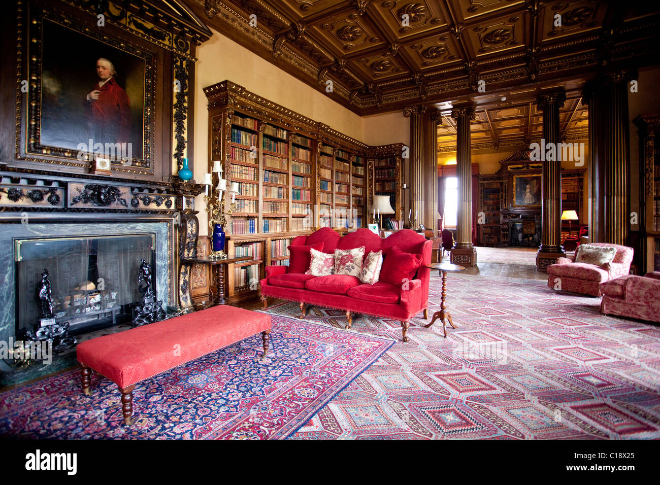 The Double Library, Highclere Castle, home of Lord and Lady Carnarvon ...