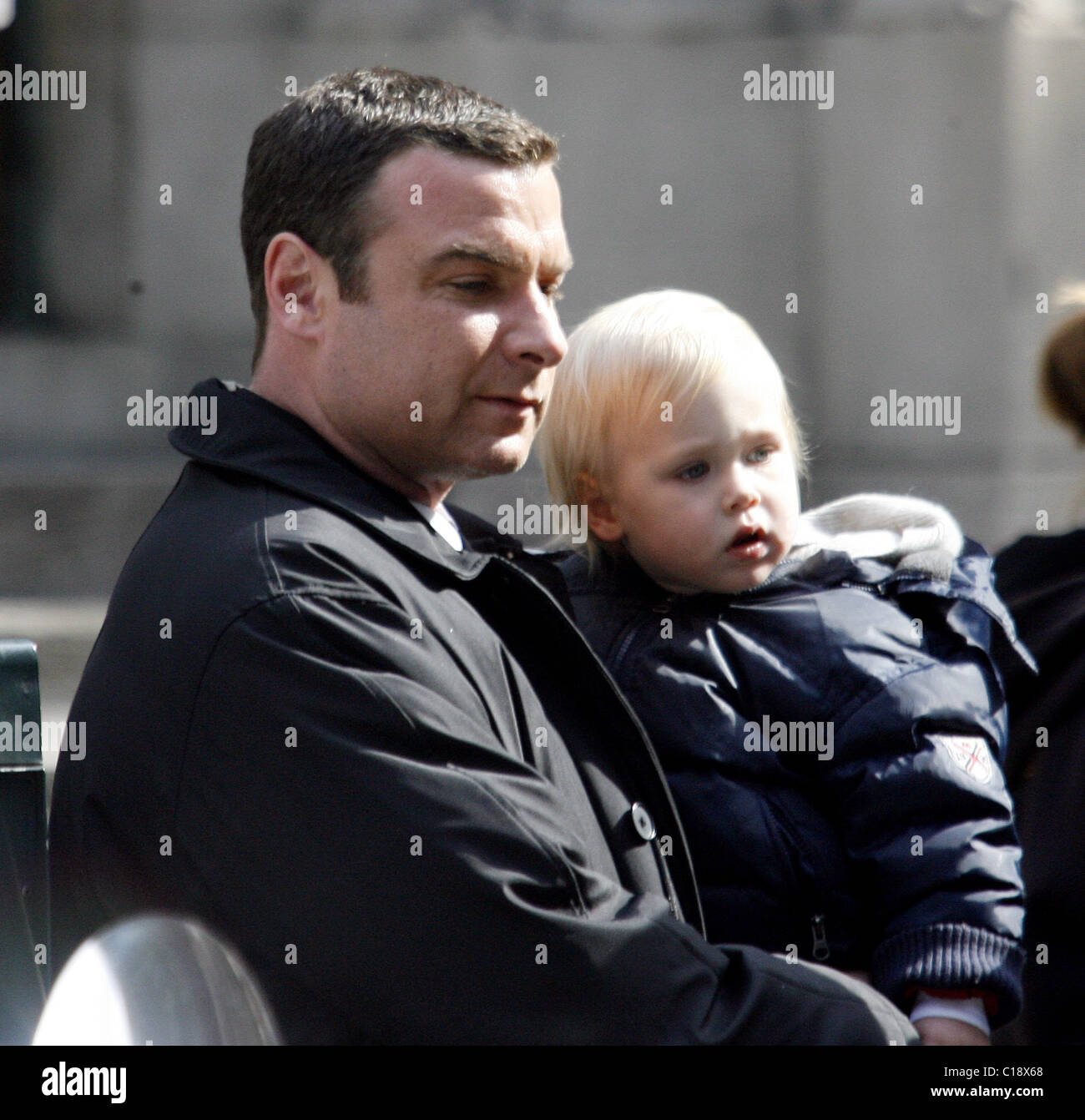 Liev Schreiber with son Alexander Shreiber filming his new movie 'Salt ...