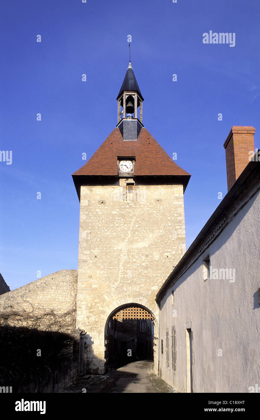 France Allier the clock tower of Charroux Village labelled Les Plus ...