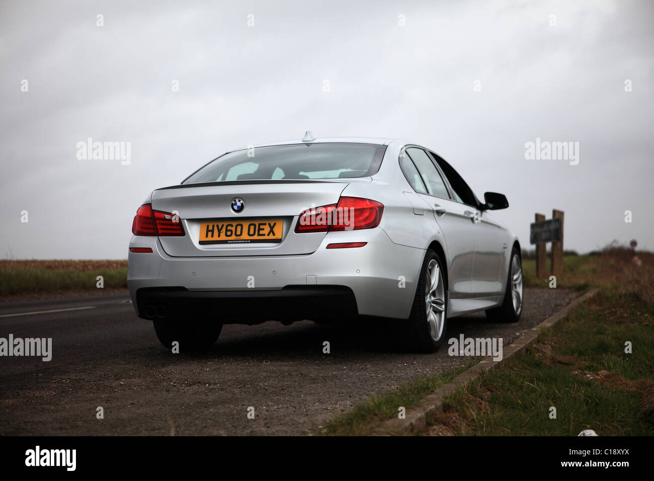 Silver BMW 5-Series Saloon Motor Car, F10 version introduced in ...