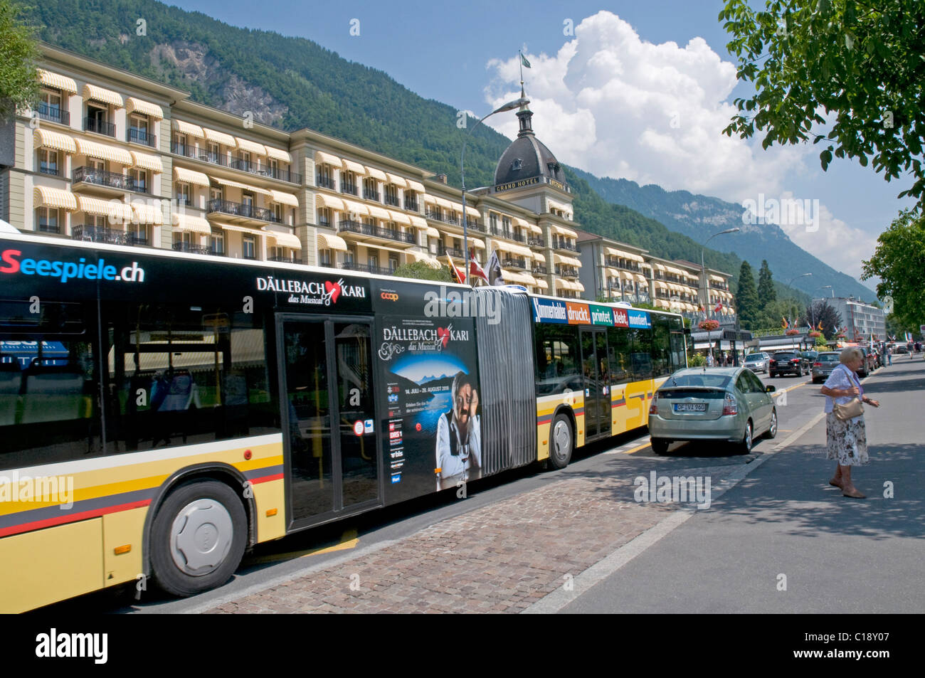 Main street at Interlaken Stock Photo - Alamy