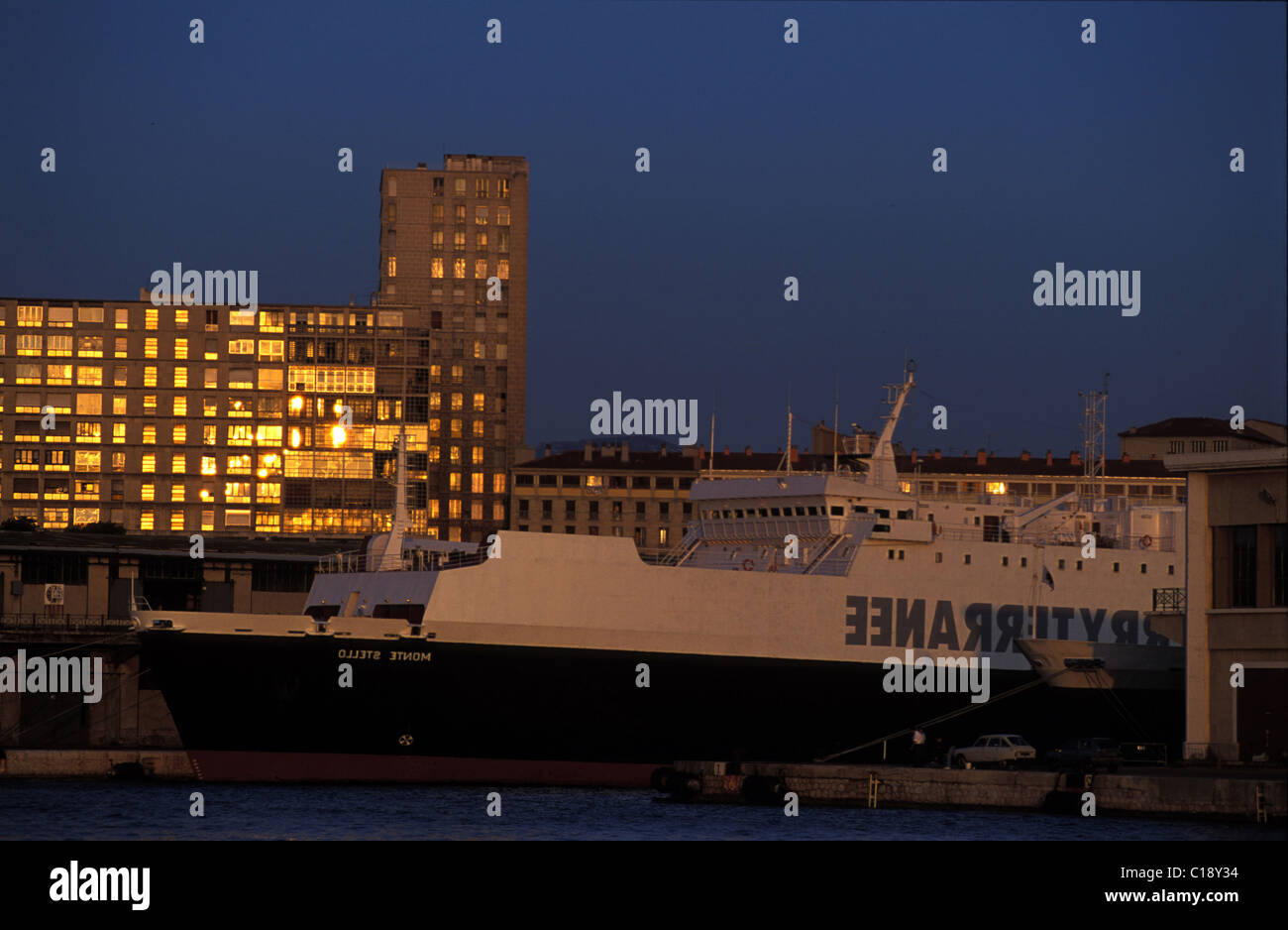 France, Bouches du Rhone, Marseille, Mediterranee ferry boat Stock ...