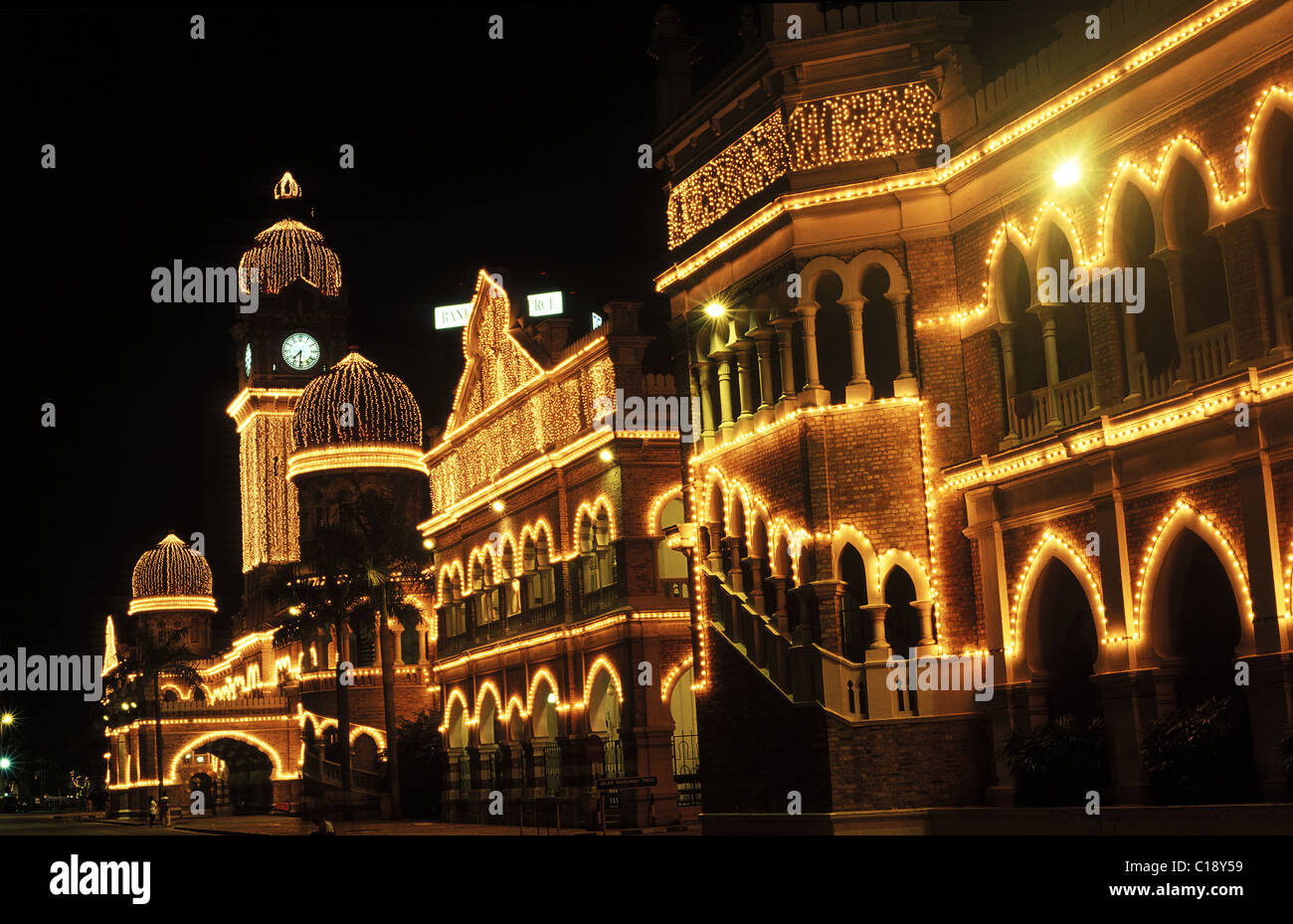 Malaysia, State of Kuala Lumpur, Merdeka square the night Stock Photo ...