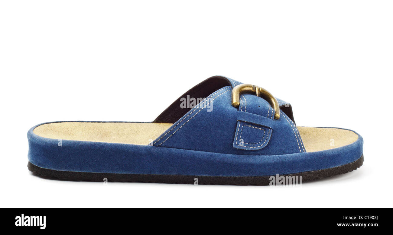 blue slipper isolated on white Stock Photo - Alamy