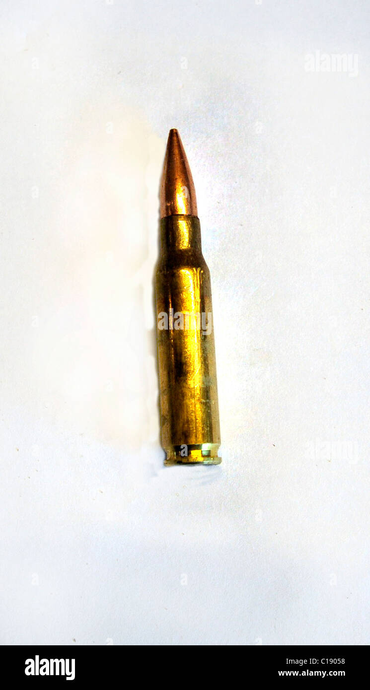 a 5.56mm ball round as used in the British SA80 rifle Stock Photo - Alamy