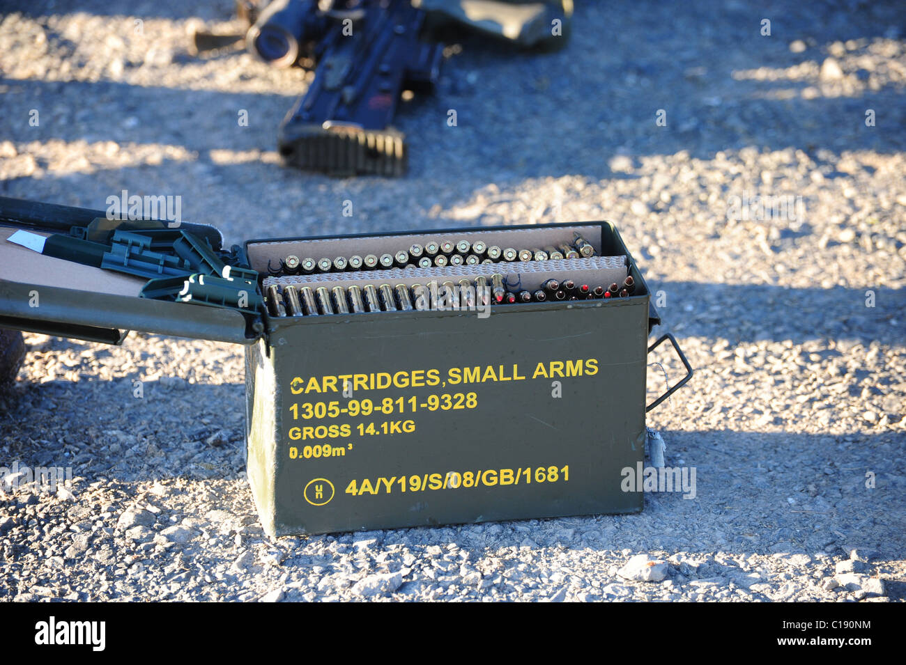 a ox of 5.56mm link cartridges Stock Photo - Alamy