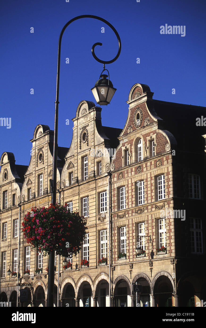 France, Pas de Calais, the Grand square (large square) of Arras city ...