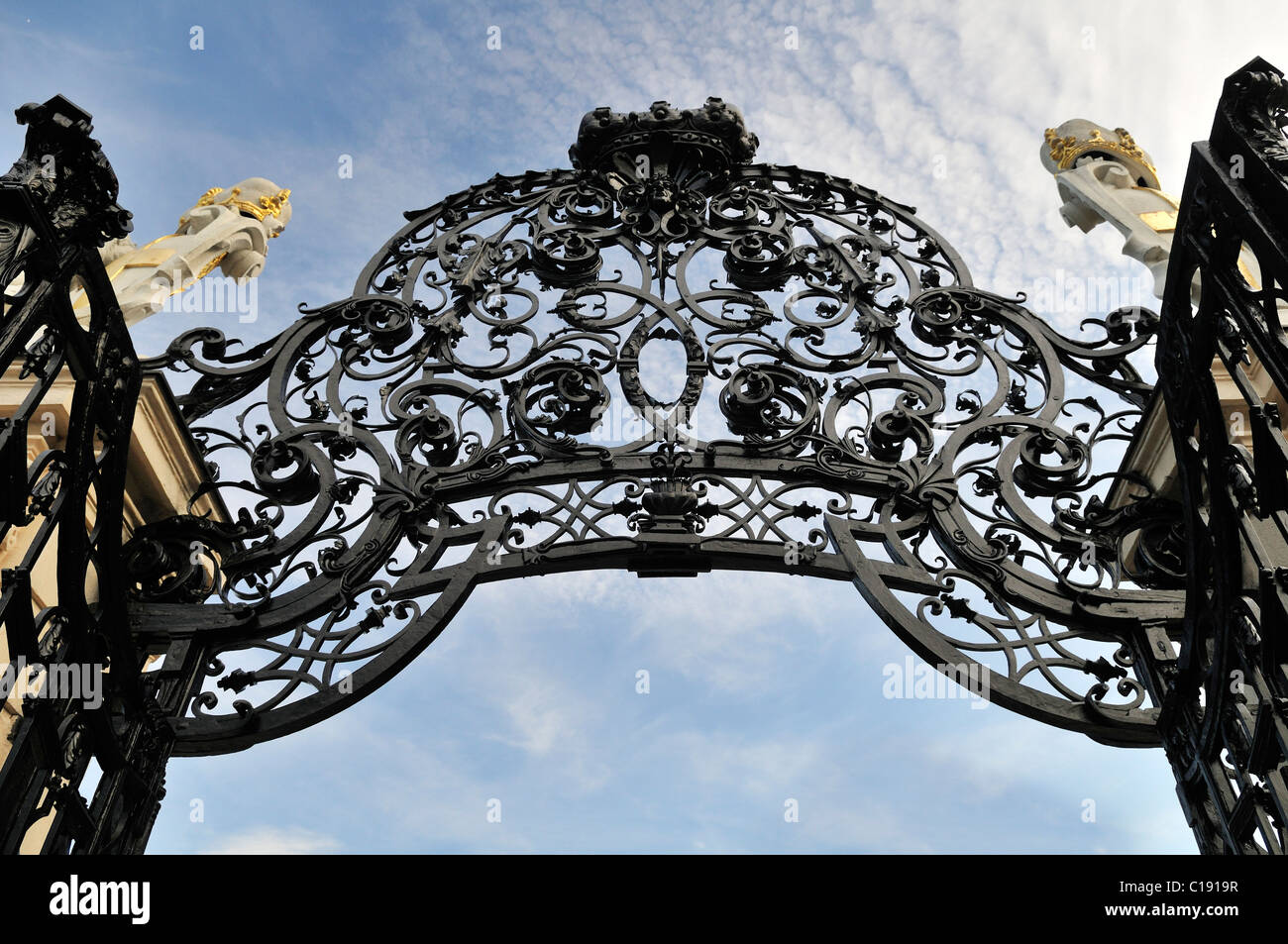Wrought-iron gate, entrance to Belvedere Palace, Vienna, Austria ...