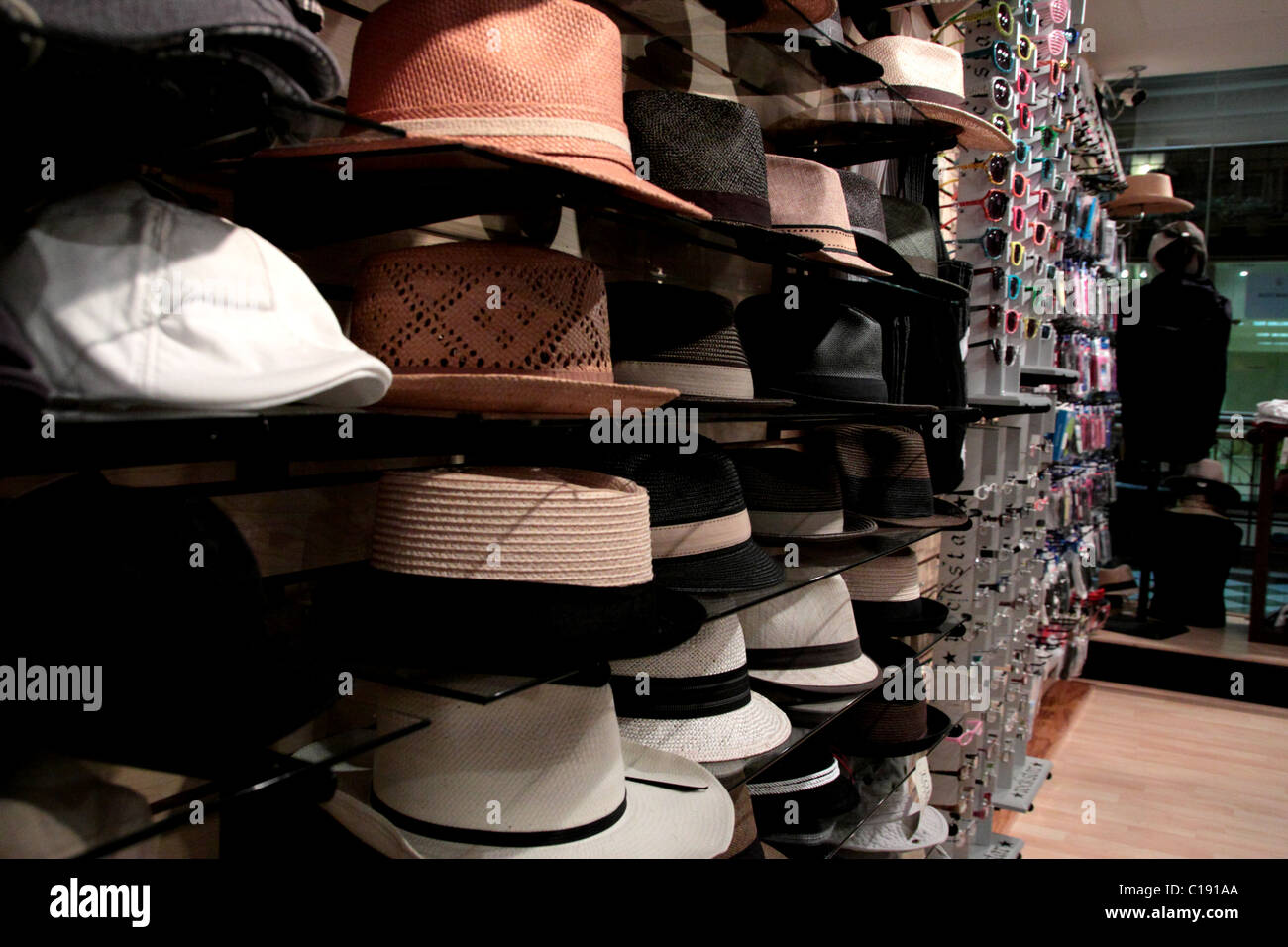 hats in a shop Stock Photo - Alamy