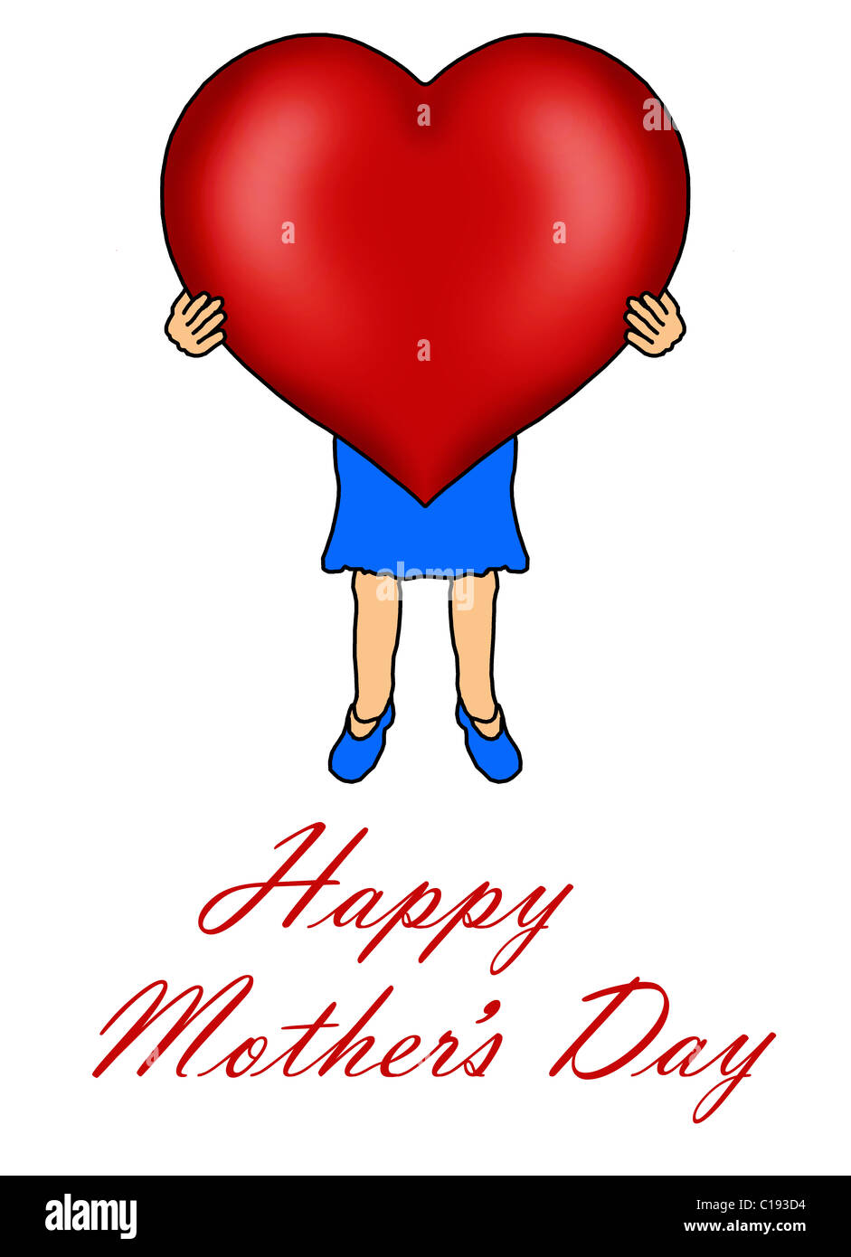 Mother's Day heart shaped card held by a girl Stock Photo - Alamy