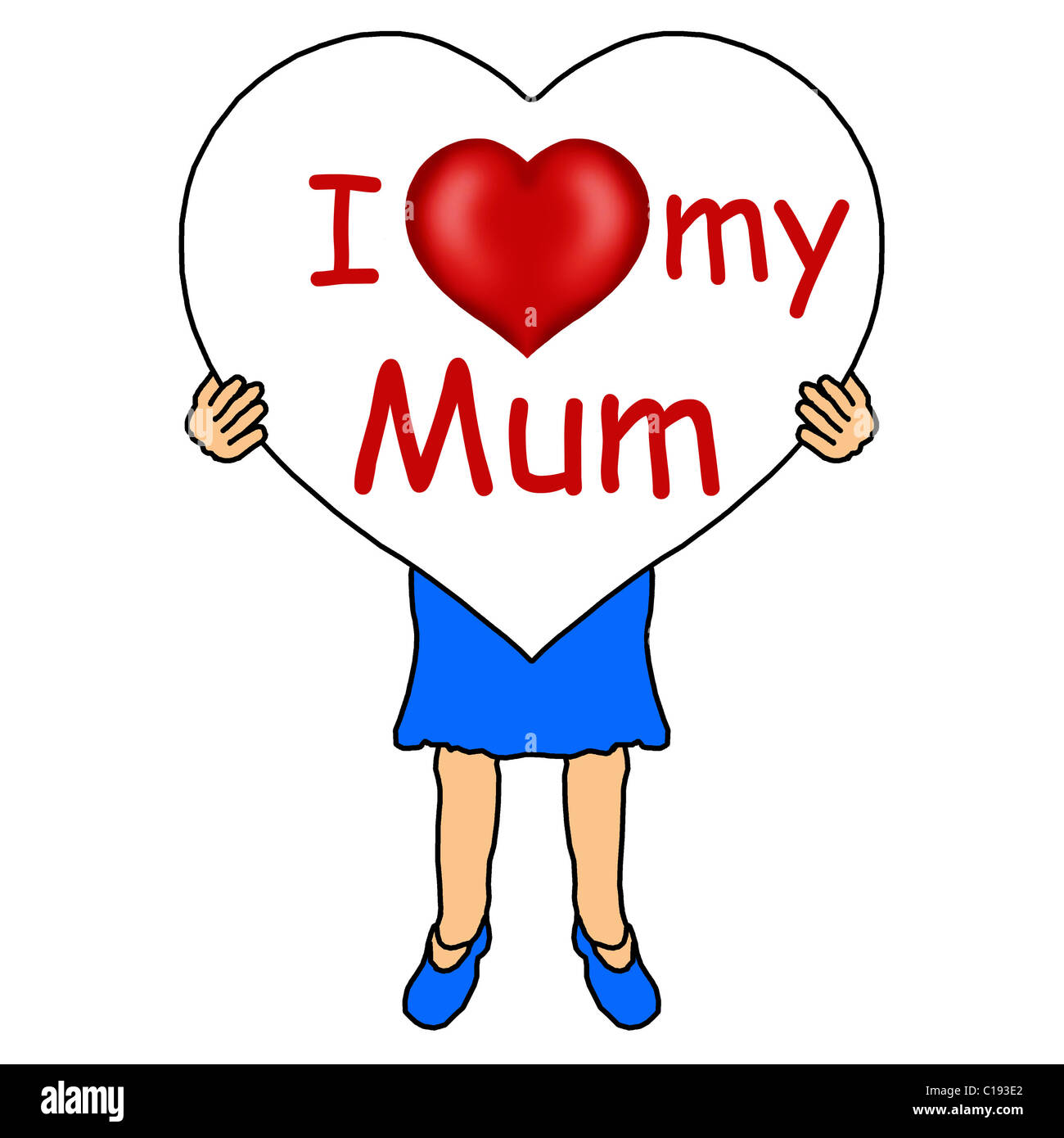 Mother's Day heart shaped card held by a girl Stock Photo - Alamy