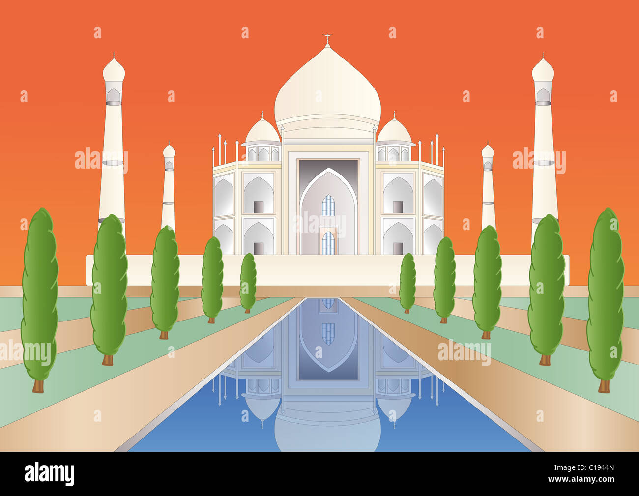 Taj mahal illustration hi-res stock photography and images - Alamy