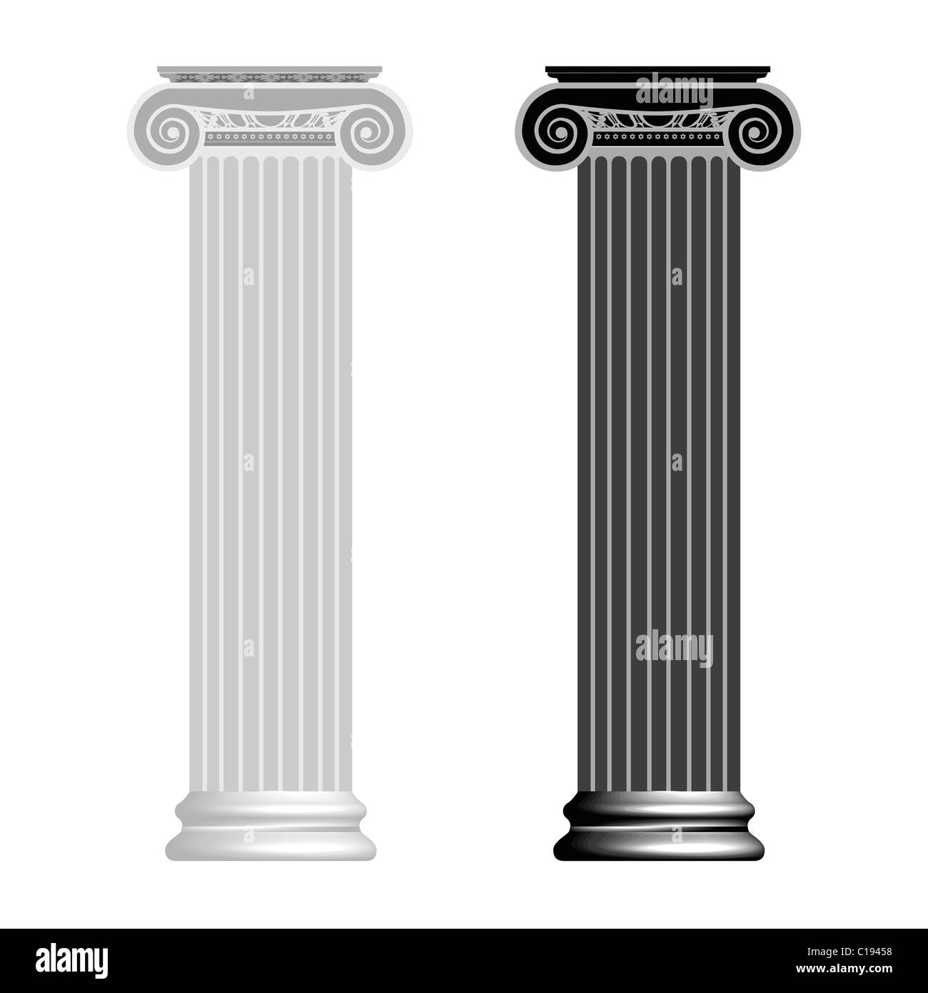 Ionic order of greek architecture Black and White Stock Photos & Images ...