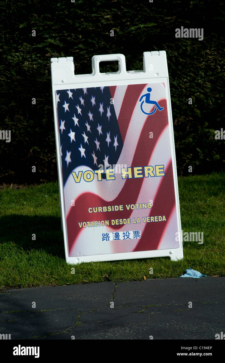 Vote Here Sign, City of Alameda, Alameda County, California Stock Photo ...