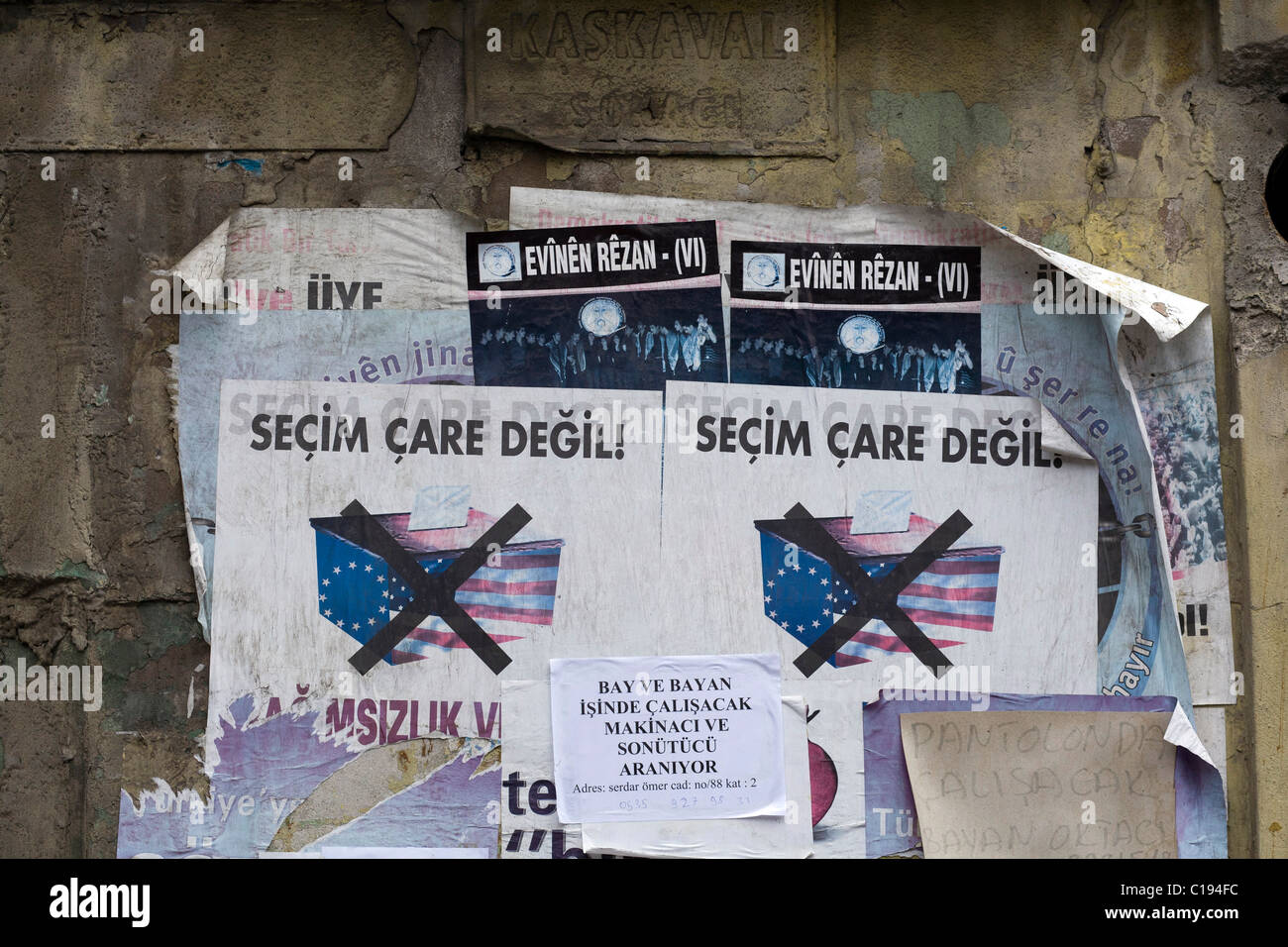 Anti EU and US poster, Istanbul, Turkey Stock Photo - Alamy