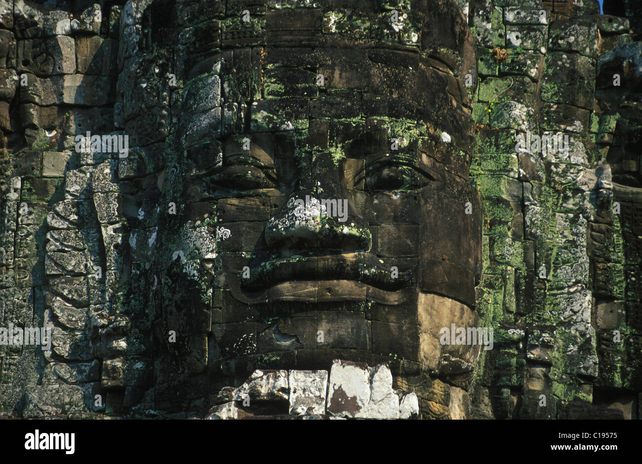 Cambodia, Siem Reap province, Angkor site, Bayon's enigmatic heads ...
