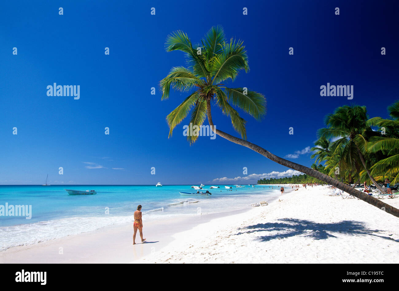 Palm beach on Saona Island, Parque Nacional del Este, Dominican ...