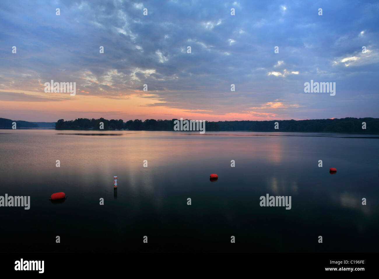 Sunset at the Cedar Lake, Shawnee National Forest, Illinois, USA Stock ...