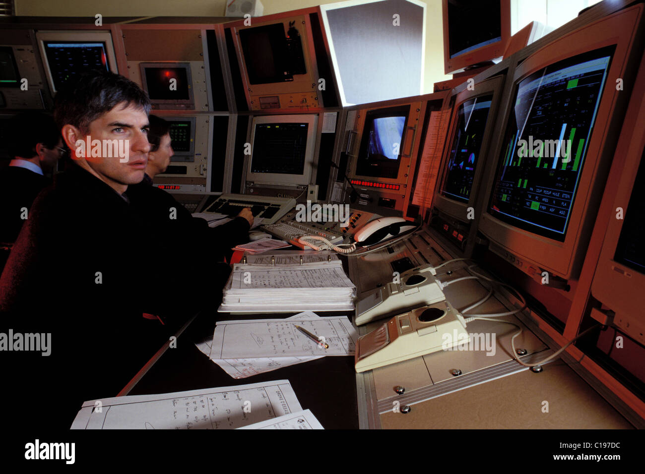 France, Bouches du Rhone, test pilots, listening room for test flightS ...