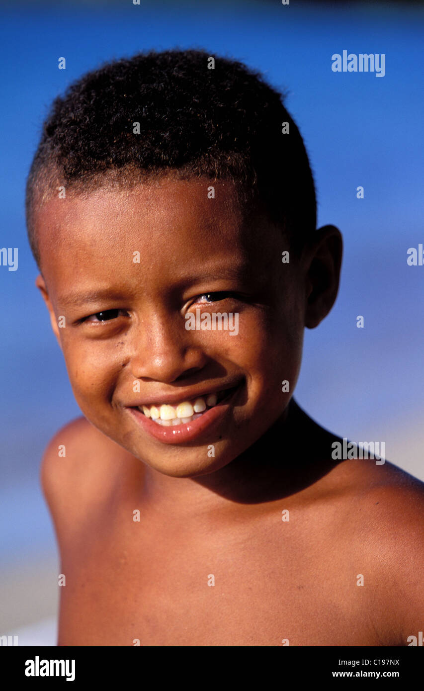 Madagascar, northwest, Nosy Be Island, portrait of a child Stock Photo ...
