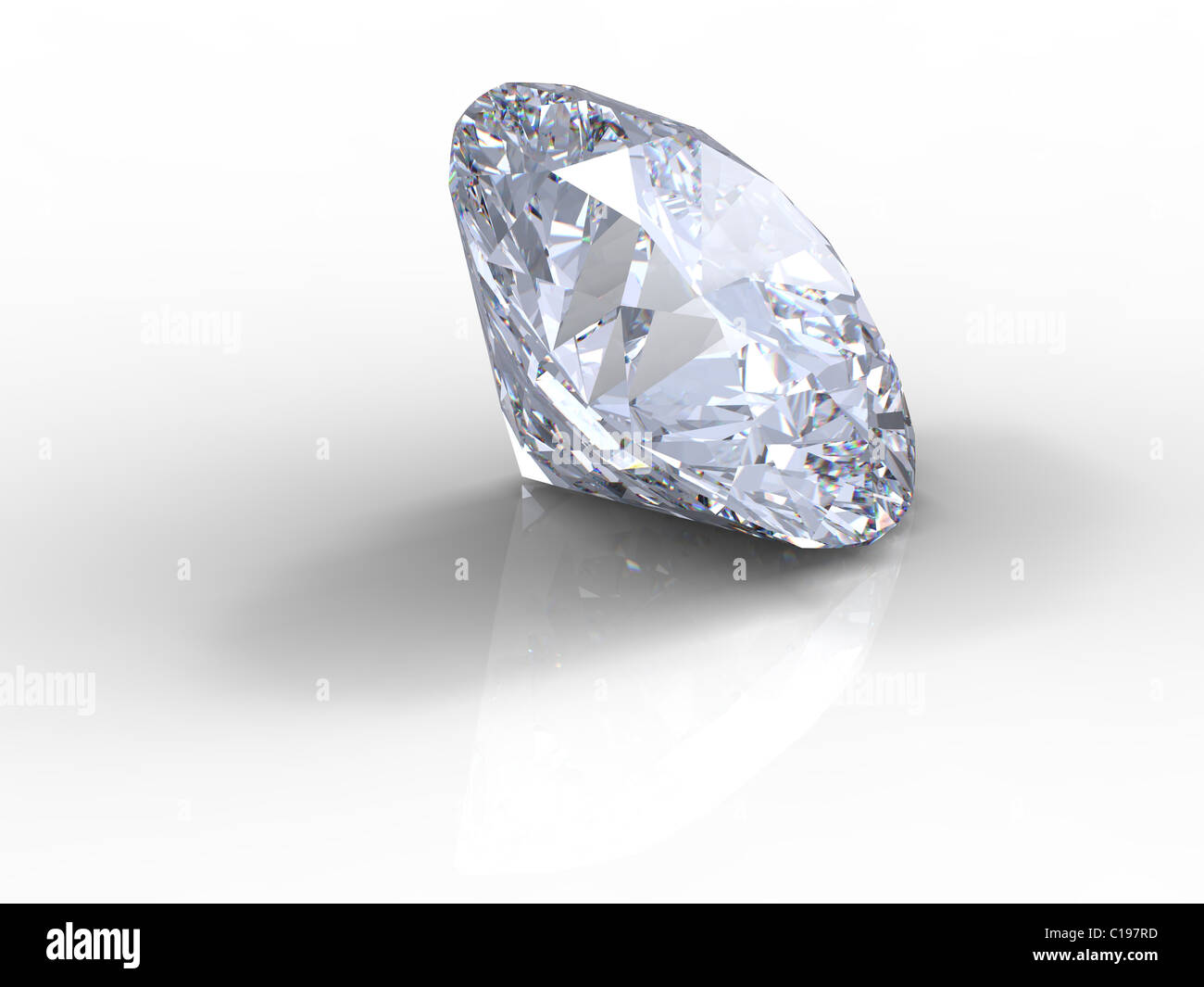 White diamond on white background with shadow and reflection Stock ...