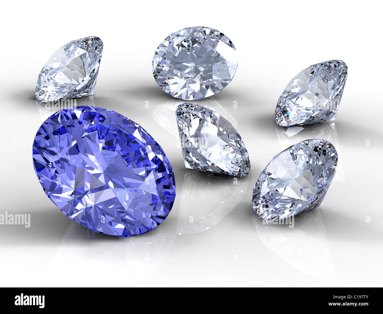 Blue and white diamonds on white background Stock Photo - Alamy
