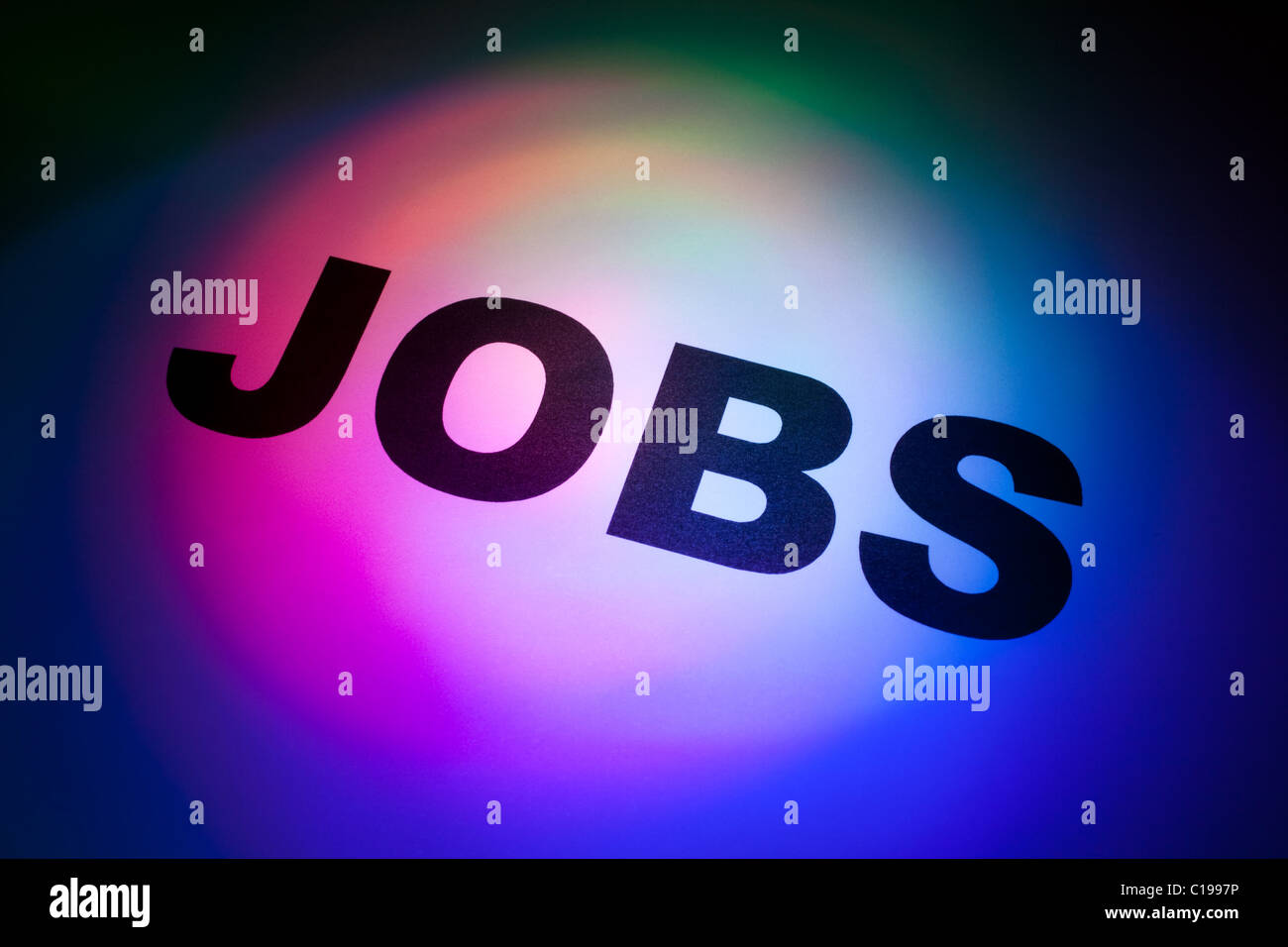 Color light word of Jobs for background Stock Photo - Alamy