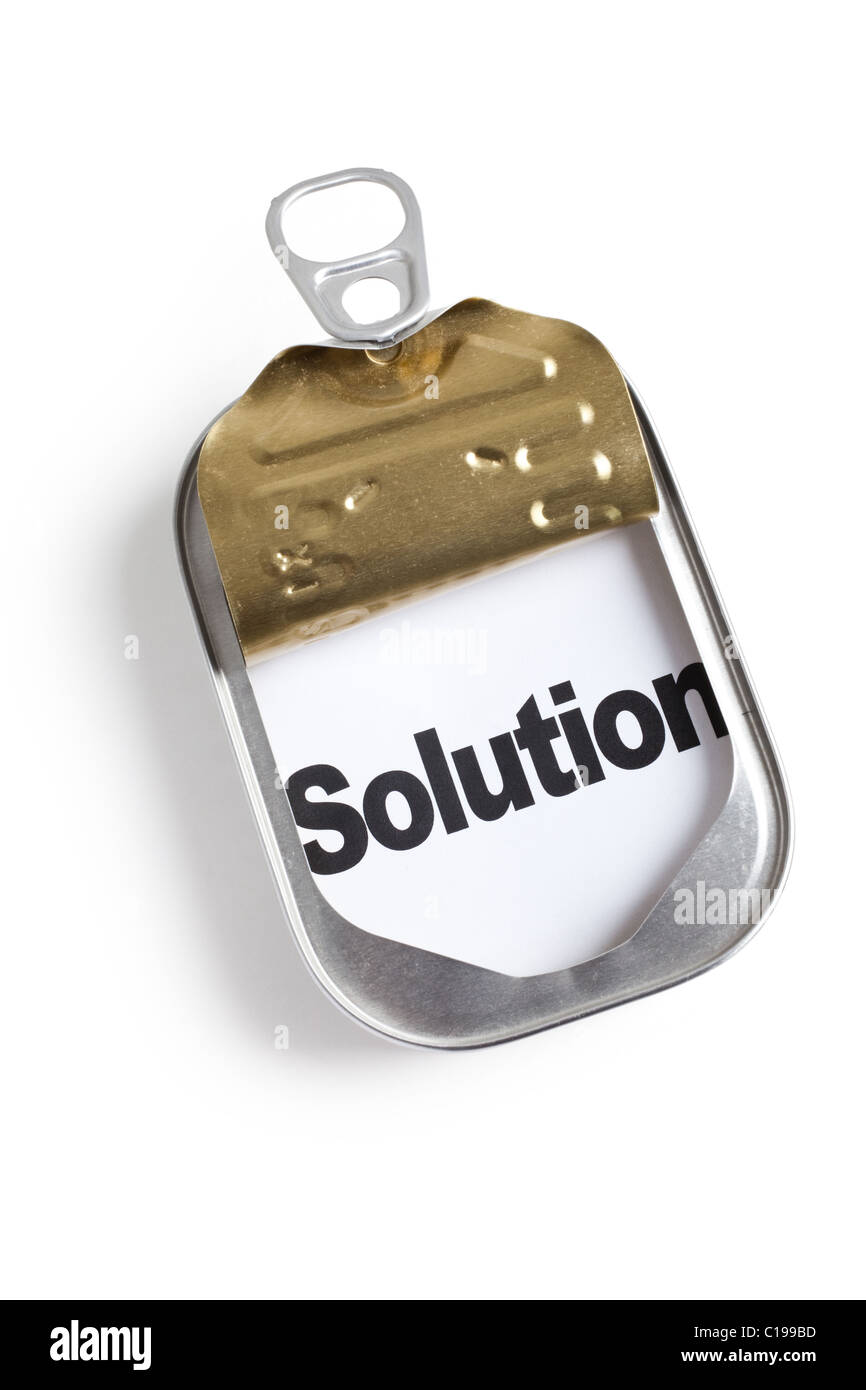 Can and word Solution, Concept of Easy Solution Stock Photo - Alamy