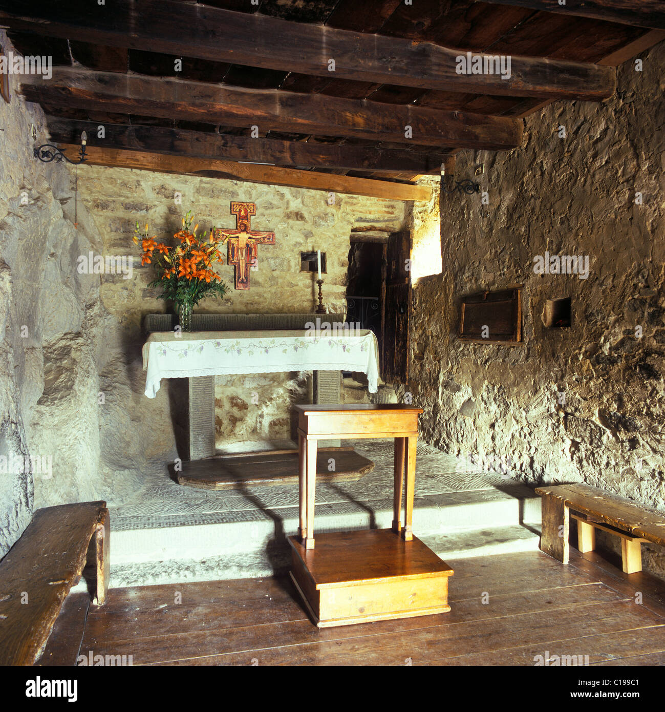 Cell of St Francis, his last resting place before his death, at the ...