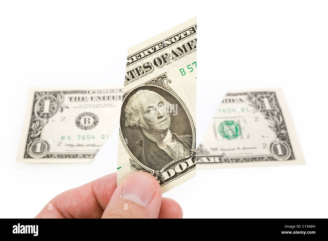 Dollars Puzzle with white background, concept of Financial Problem ...